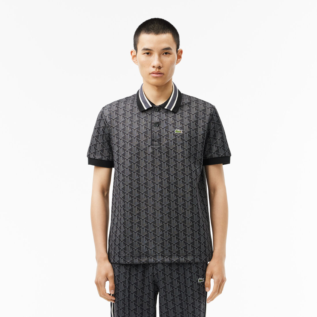 Buy Classic Fit Monogram Jacquard Polo Shirt | Lacoste UAE