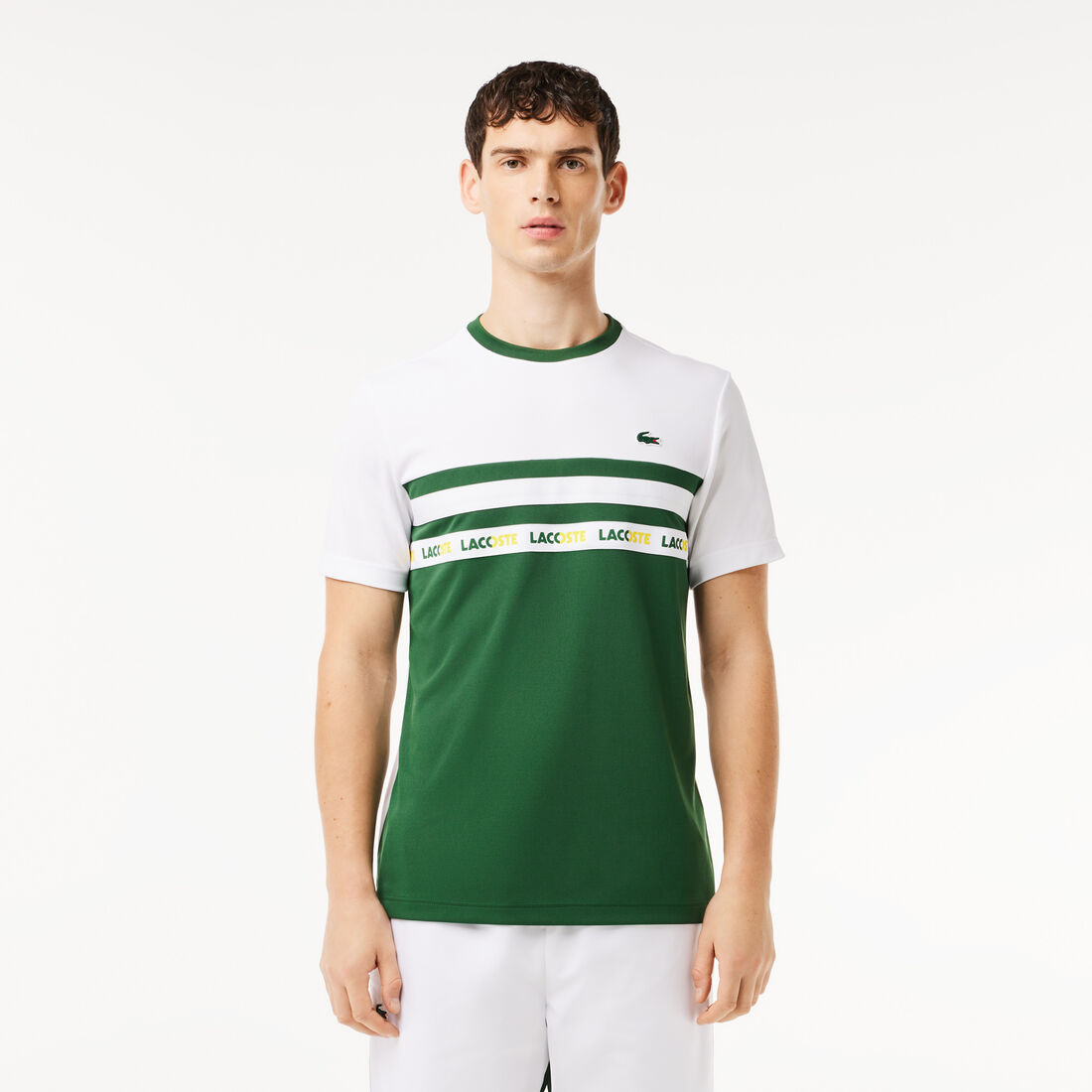 Buy Ultra-Dry Logo Stripe Pique Tennis T-shirt | Lacoste UAE