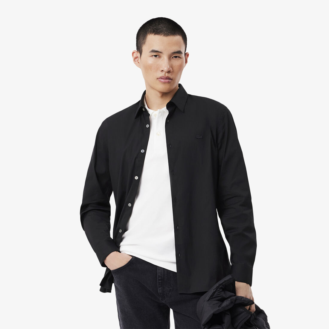 Buy Men's Lacoste Slim Fit French Collar Cotton Poplin Shirt | Lacoste UAE