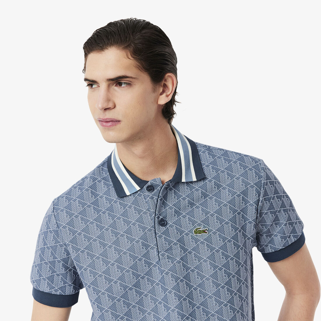 Buy Classic Fit Monogram Jacquard Polo Shirt | Lacoste UAE