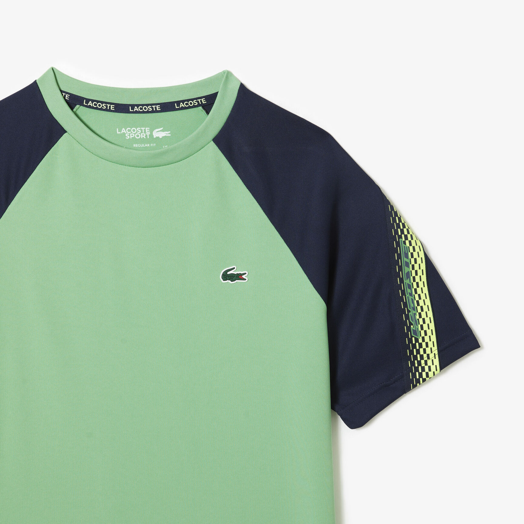 Buy Men's Lacoste Sport Regular Fit Logo Stripe T-shirt | Lacoste UAE