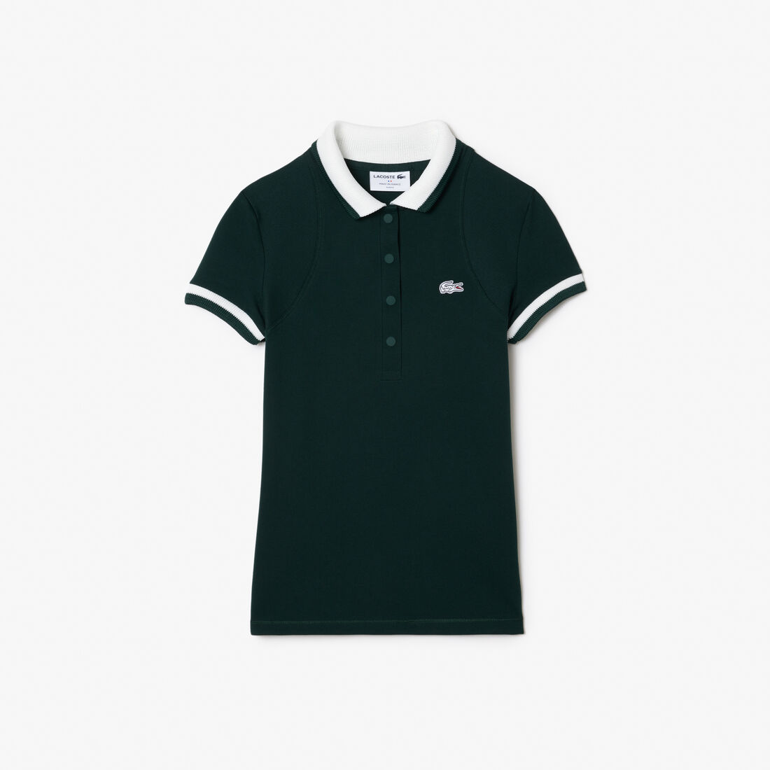 Buy French Made Stripe Accent Pique Polo Shirt | Lacoste UAE