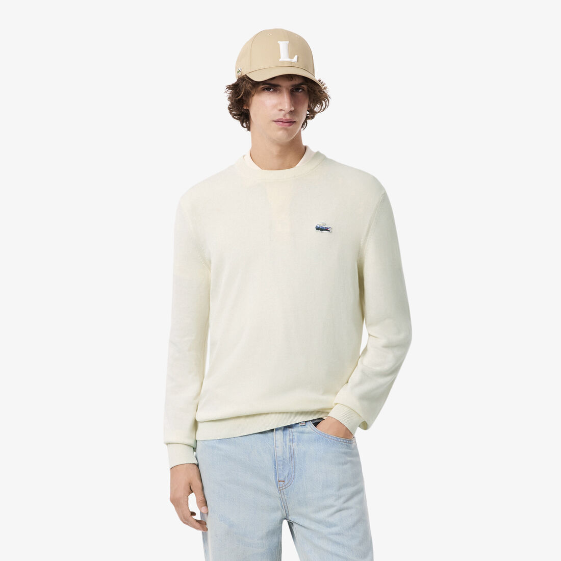 Cotton Landscape Crocodile Sweater | Lacoste AE