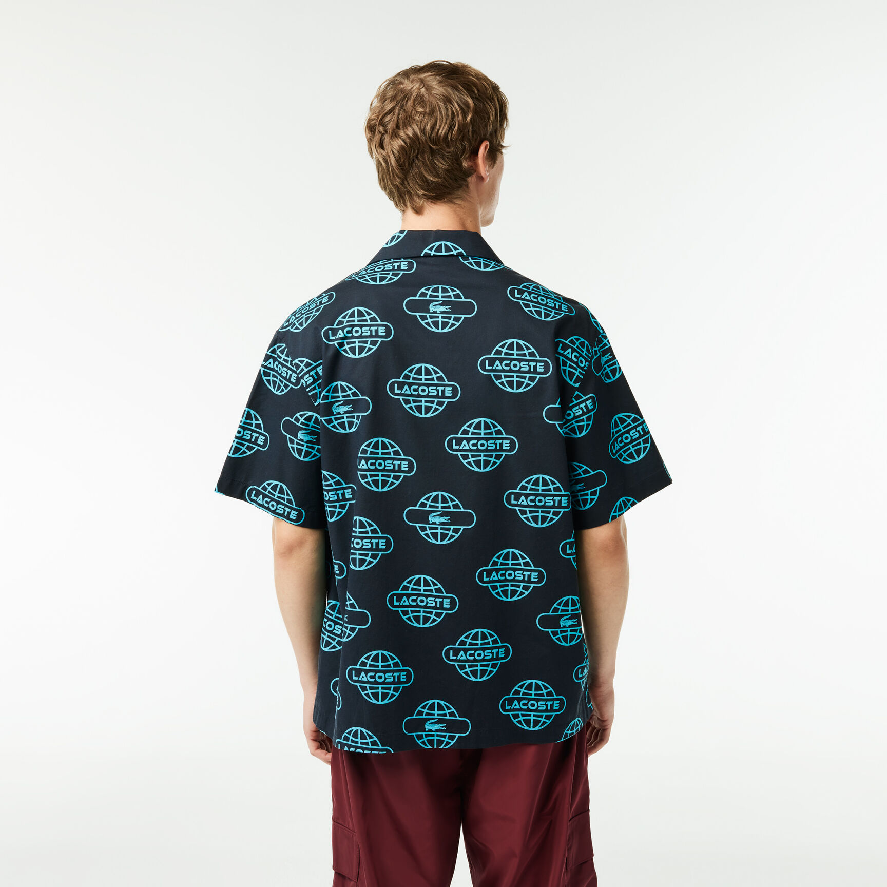 Buy Globe Print Lacoste Cotton Twill Shirt | Lacoste UAE