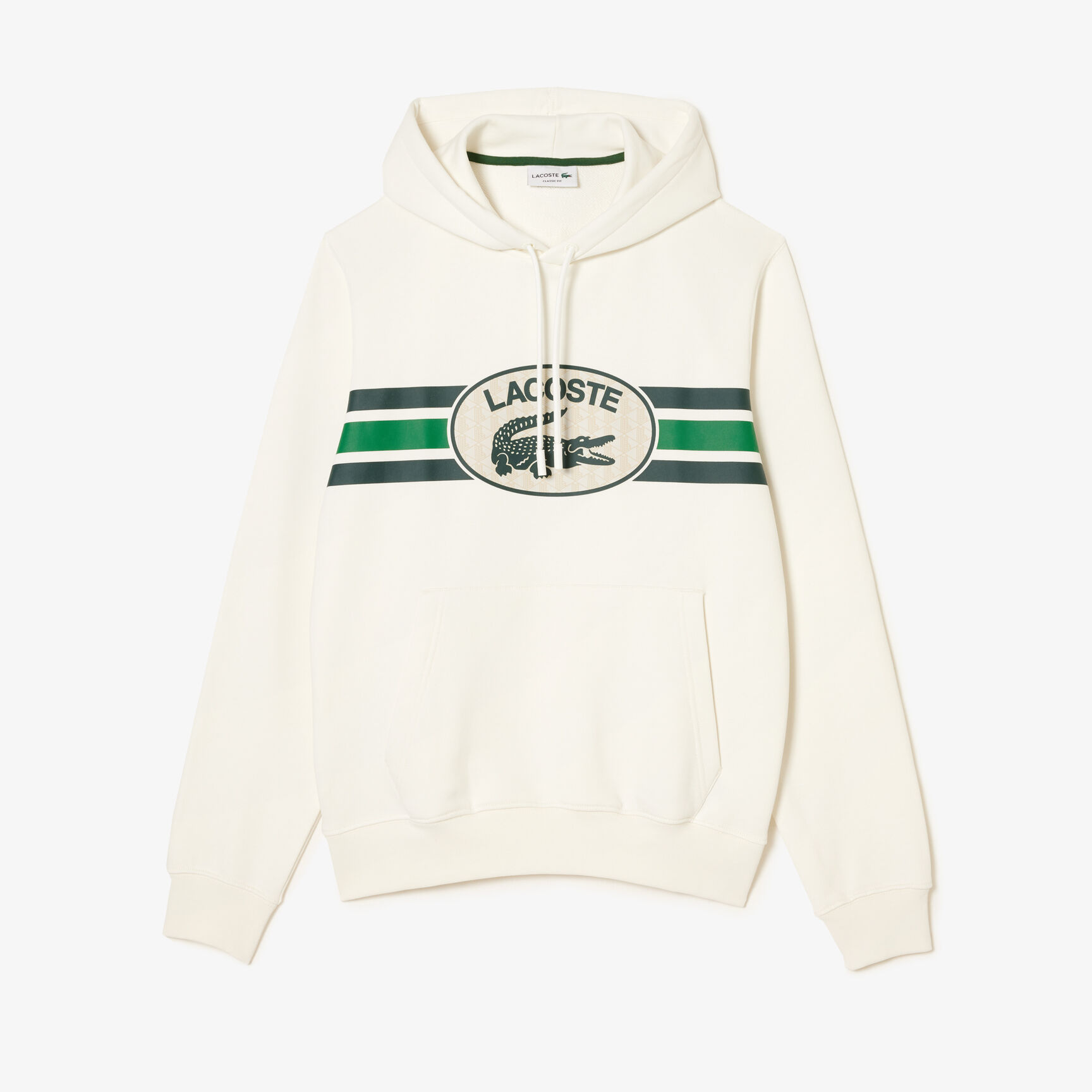 Buy Loose Fit Monogram Print Hoodie | Lacoste UAE